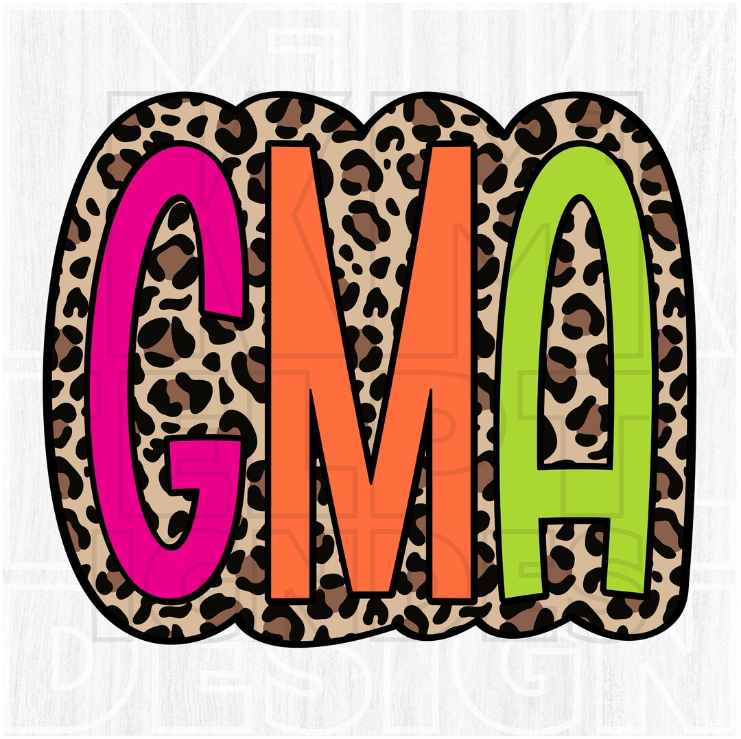 GMA Png, Bright Doodle, Leopard Print, Digital File, Sublimation ...