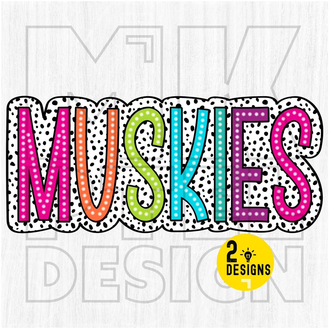 Muskies Mascot PNG, Colorful Dalmatian Spots (digital File) - Etsy