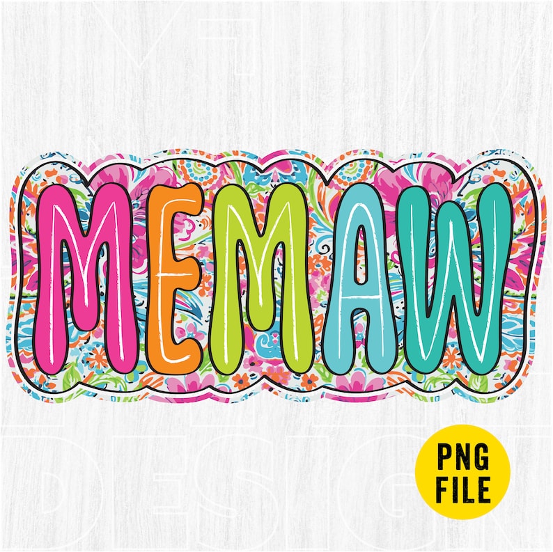 Memaw Png, Bright Doodle, Dalmatian Dots (digital File) - Etsy