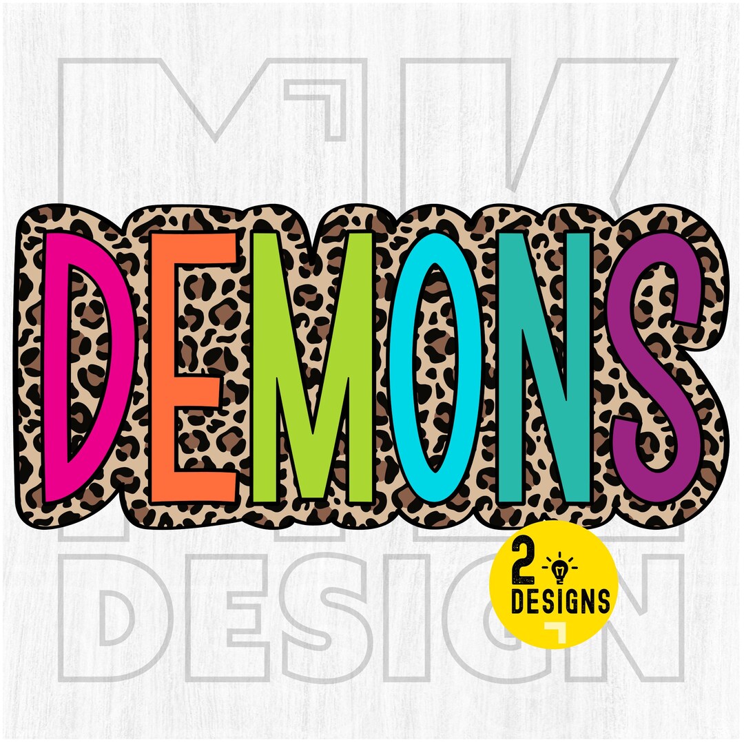 Demons PNG, Colorful, Leopard Print, Cheetah, Animal, Mascot, School ...