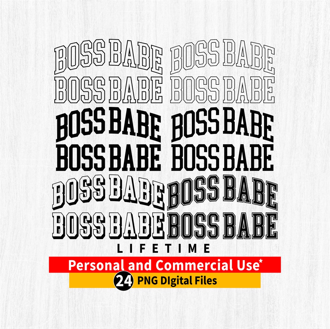 Boss Babe Png, BOSS BABE Varsity Png, Boss Babe Arched Outline, Boss ...