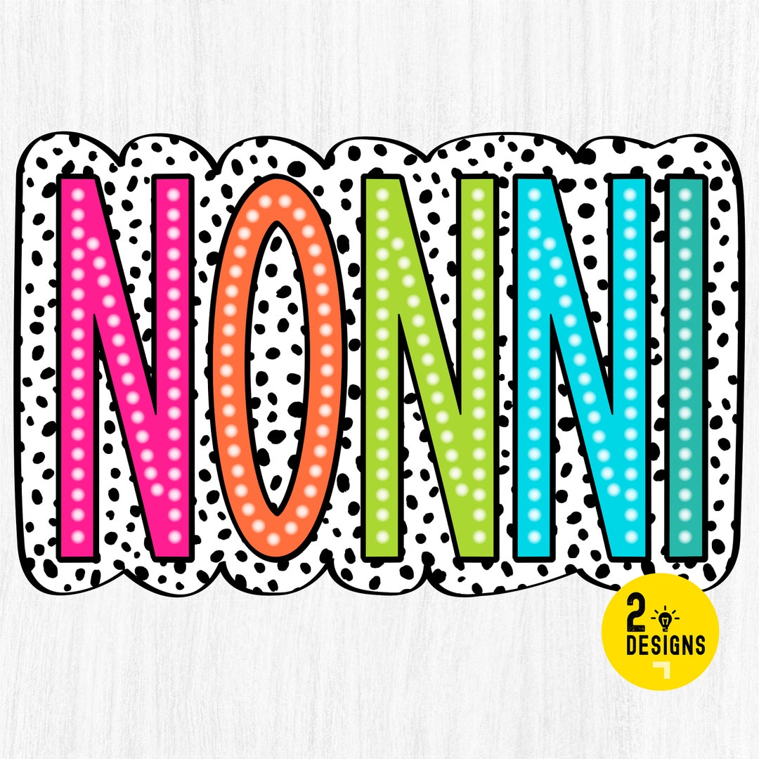 NONNI Png, Bright Doodle, Dalmatian Dots, Digital File, Sublimation ...