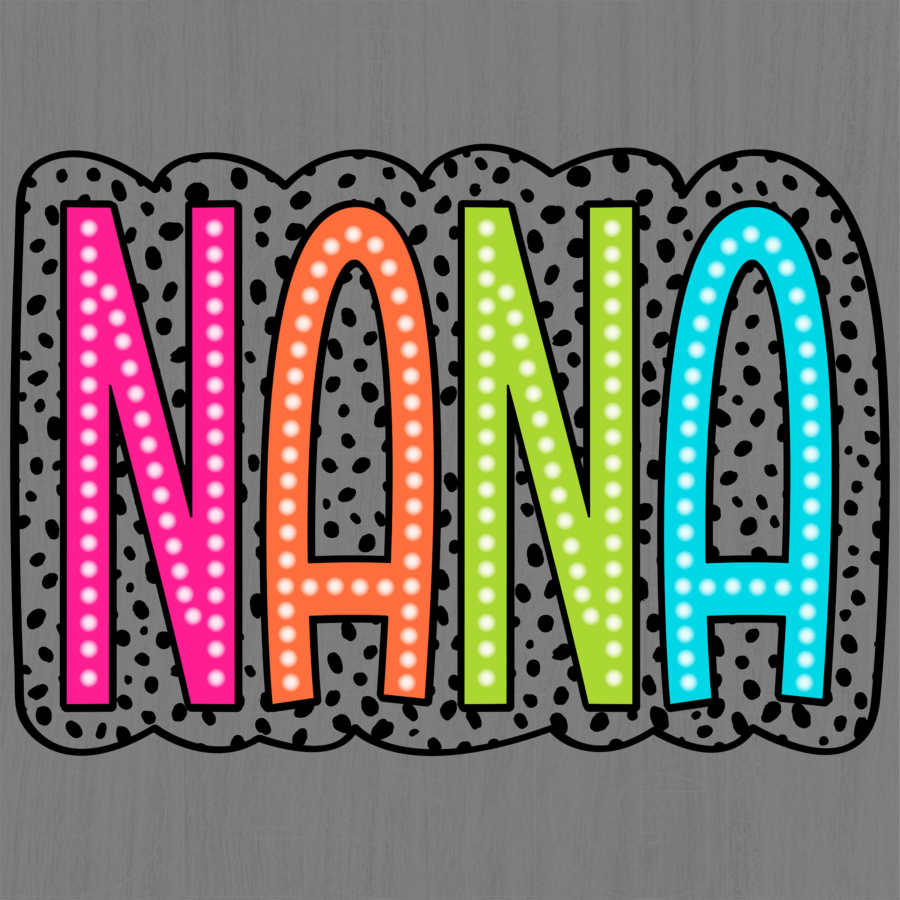 Nana Png Bright Doodle Dalmatian Dots Digital File Sublimation