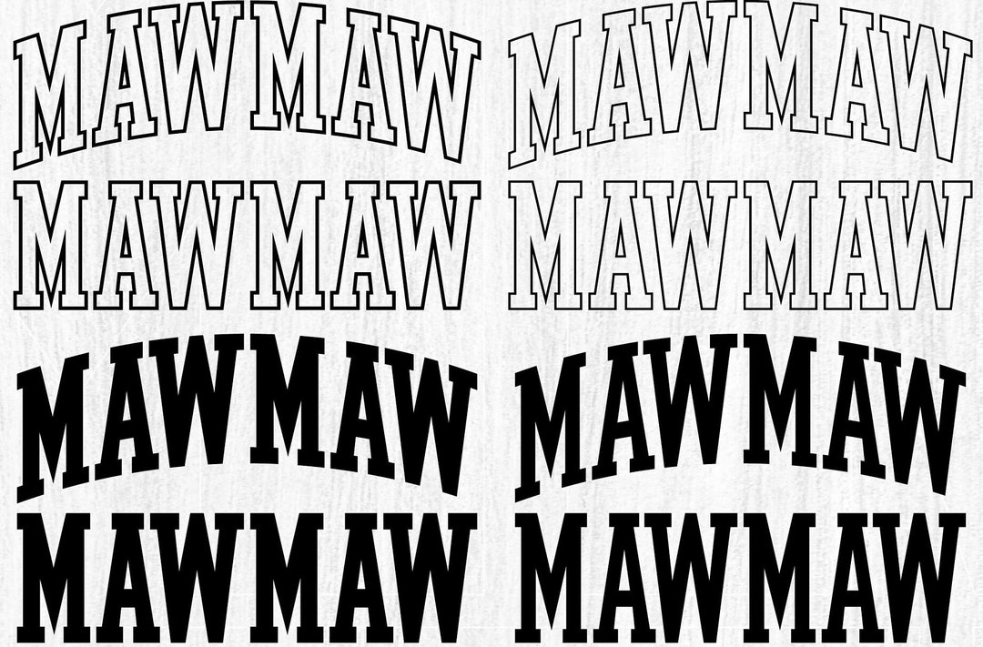 Mawmaw Varsity Arched Outline, PNG, Cricut Cut File (digital Download ...