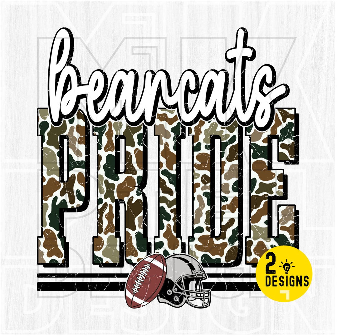 Retro Camo Bearcats Pride PNG: Game Day Sublimation Design (digital ...