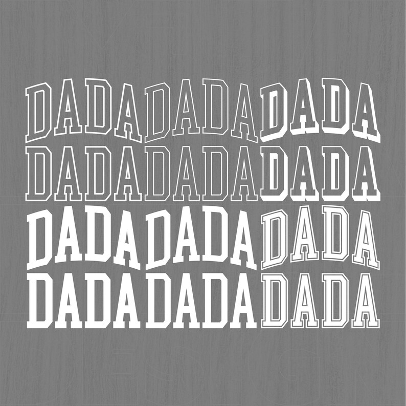 DADA Png, DADA Varsity Png Bundle, Dada Arched Outline, Dada Png File ...