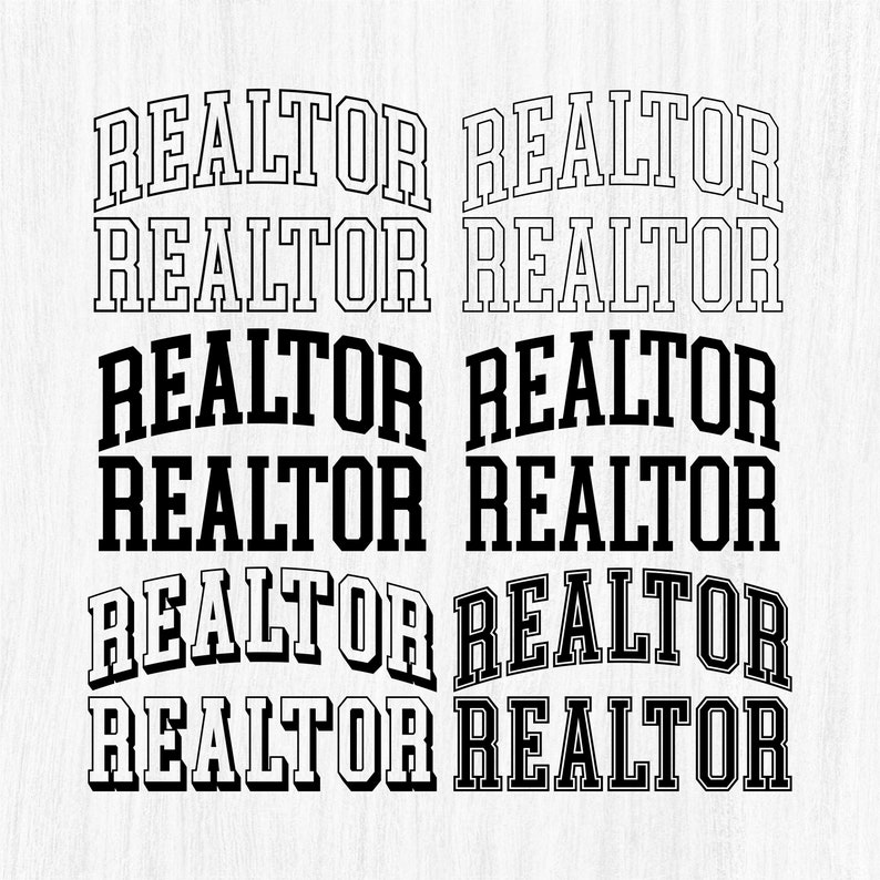 Realtor Varsity Font PNG Bundle (digital Files) - Etsy