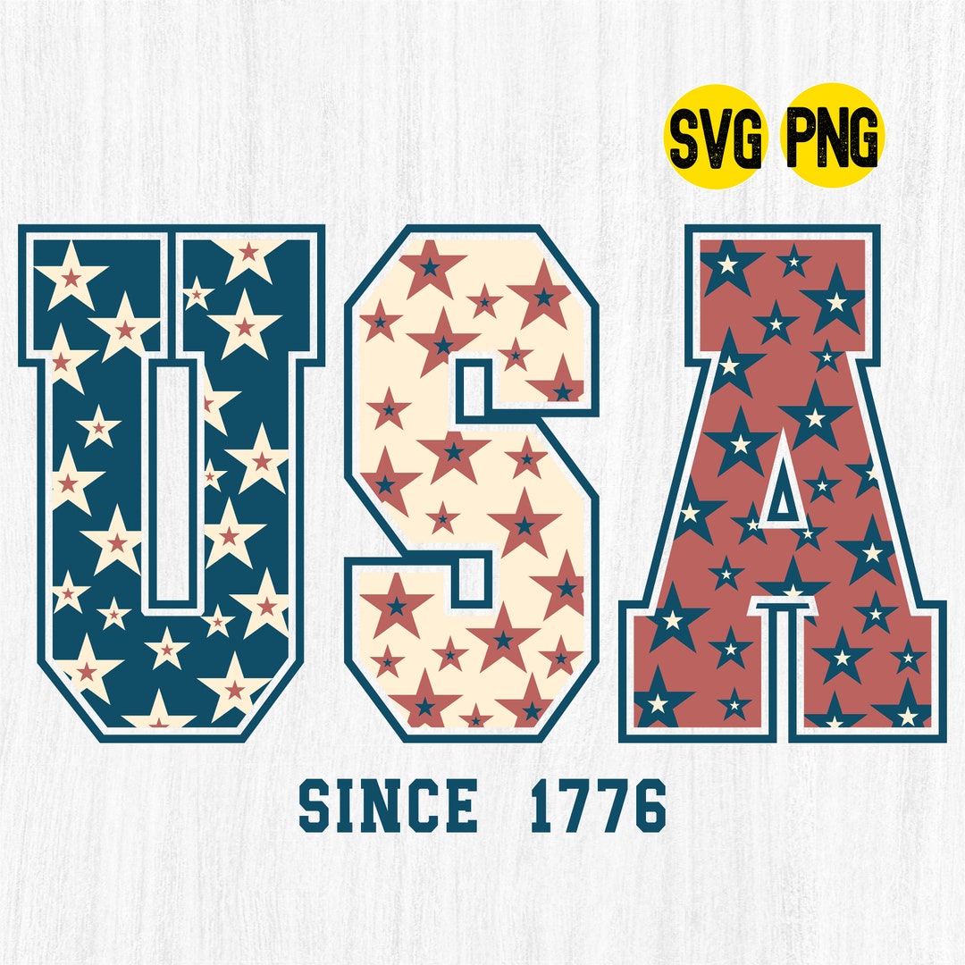 USA Since 1776, Patriotic Stars, 4th of July PNG SVG (digital Download ...
