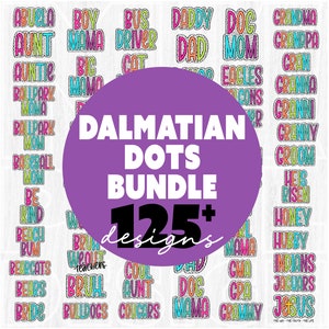 Dalmatian Dots, Png Bundle, Bright Doodle, Digital File, Sublimation ...