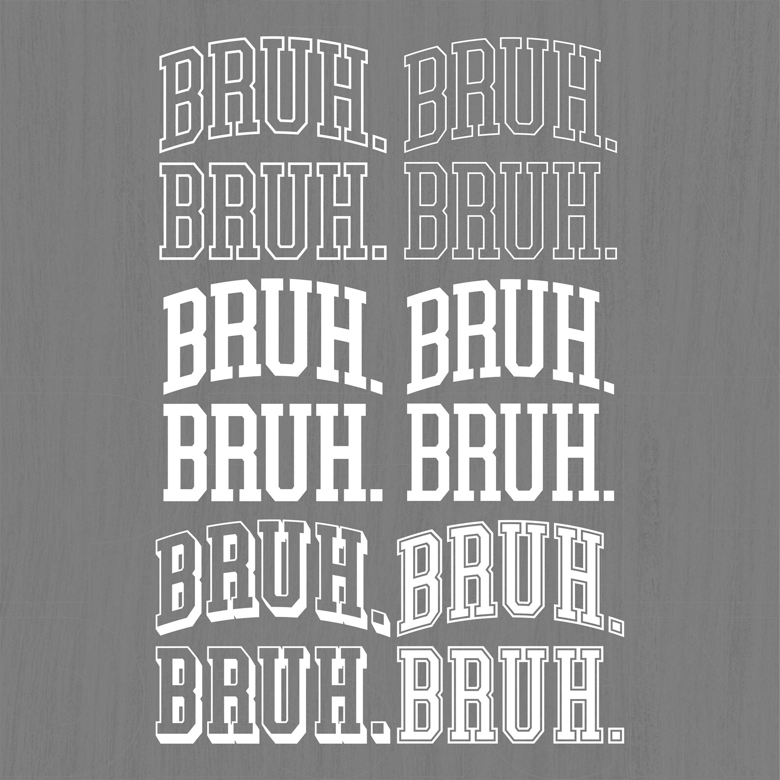 Varsity "bruh" PNG Bundle, Retro Font (digital Download) - Etsy