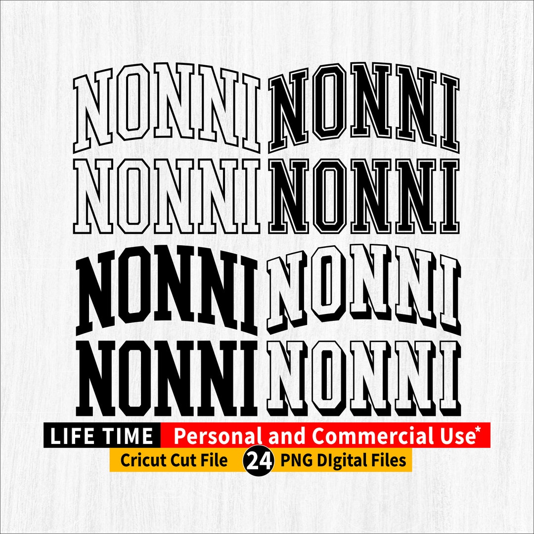 Nonni Png, Nonni Png File, Nonni Png Bundle, Nonni Varsity Arched ...