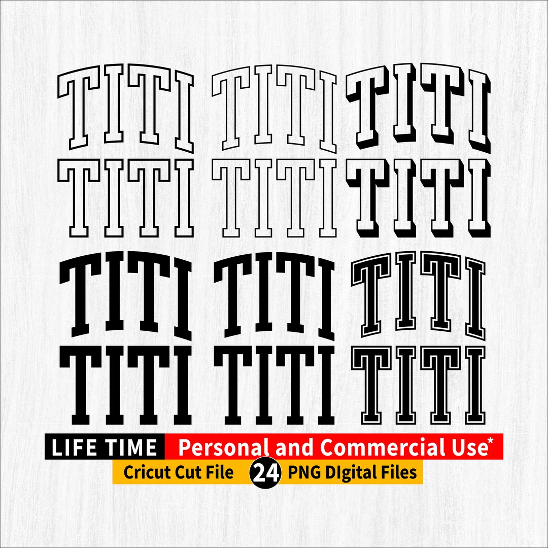 Titi Png, Titi Png File, Titi Png Bundle, Titi Varsity Arched, Titi ...