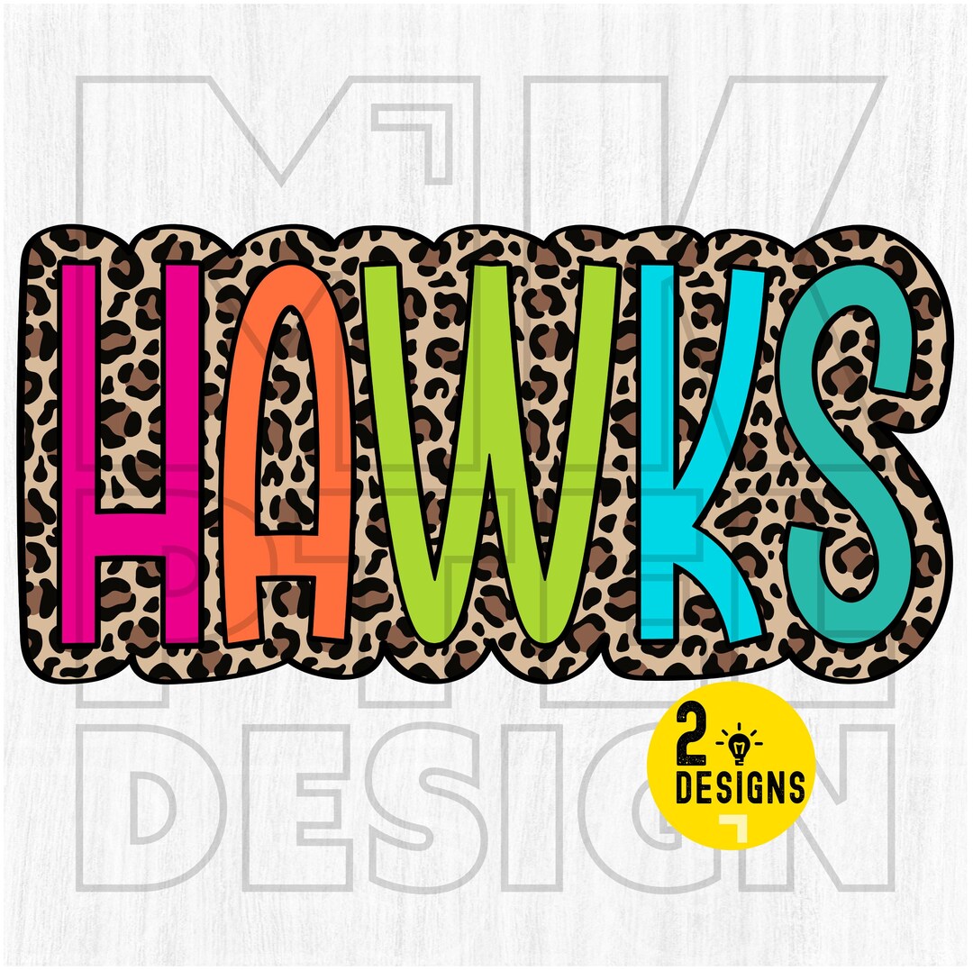 Hawks PNG, Colorful, Leopard Print, Cheetah, Animal, Mascot, School ...