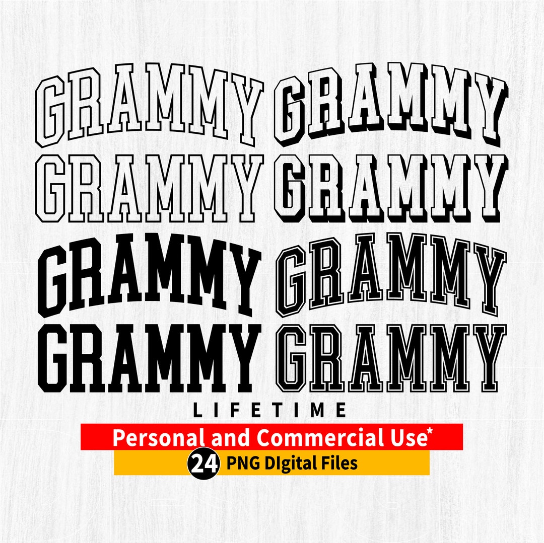 Grammy Varsity PNG Bundle, Arched Outline (digital Download) - Etsy
