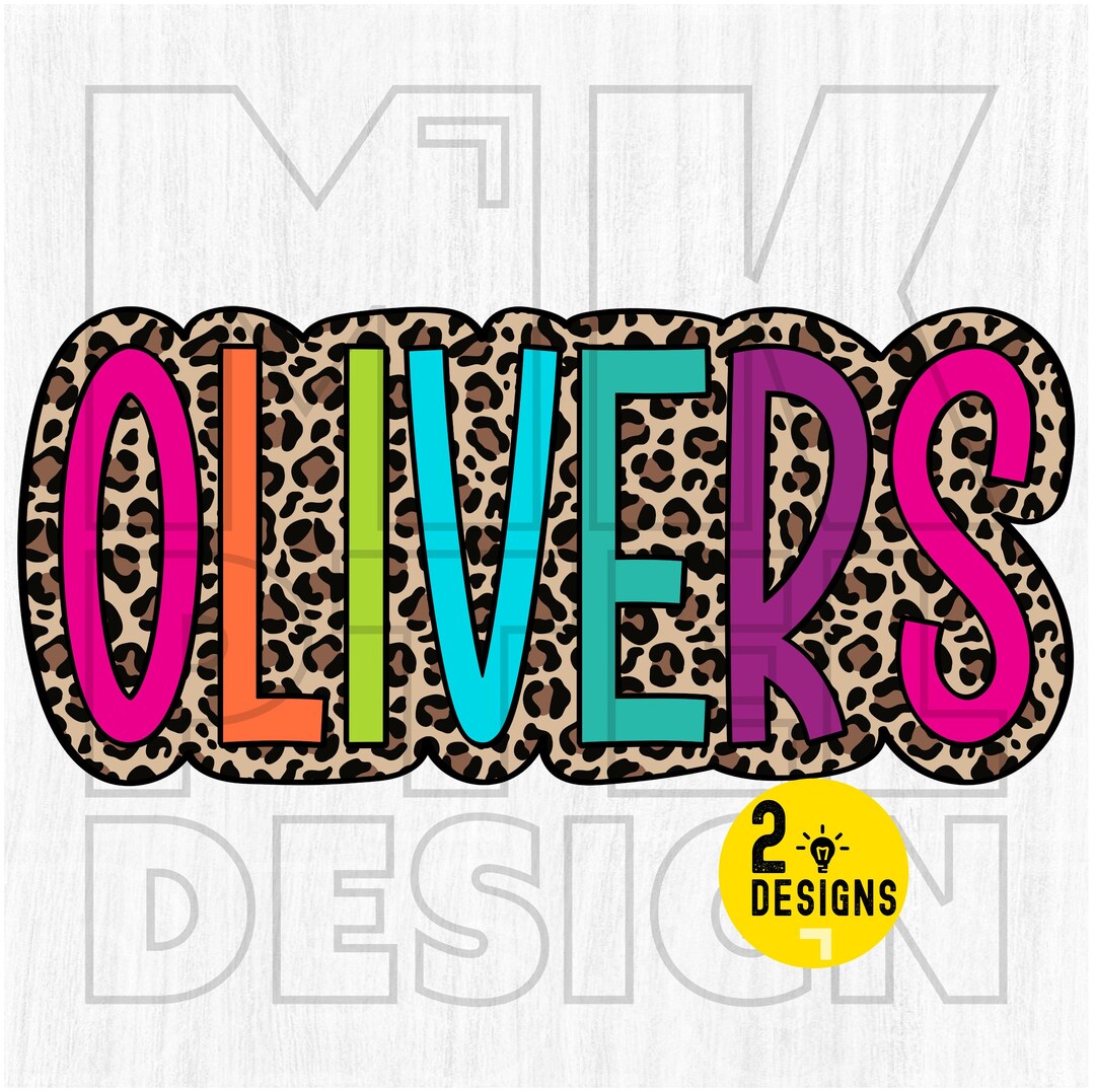 Leopard Print Name Design, Mascot Team Spirit (digital File) - Etsy