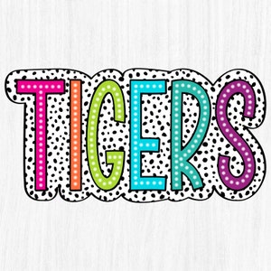 Tigers PNG, Colorful, Dalmatian Dots, Mascot, School Spirit Png, Team ...