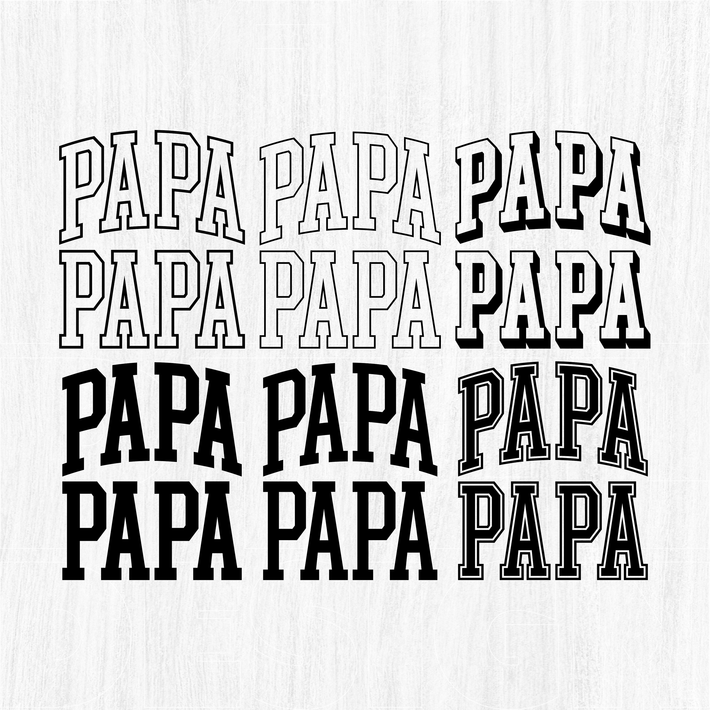 PAPA Png, PAPA Varsity Png Bundle, Papa Arched Outline, PAPA Png File ...
