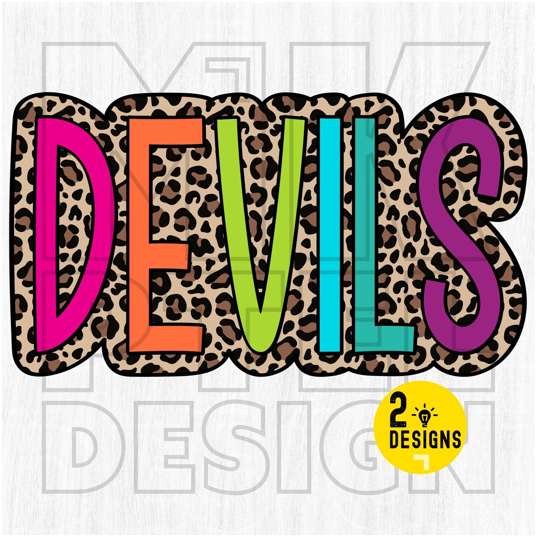Devils PNG, Colorful, Leopard Print, Cheetah, Animal, Mascot, School ...