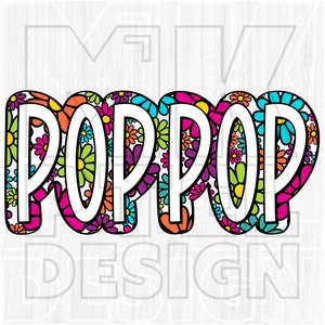 Pop Pop PNG, Bright Doodle, Colorful, Pop Pop Daisy Png, Digital File ...