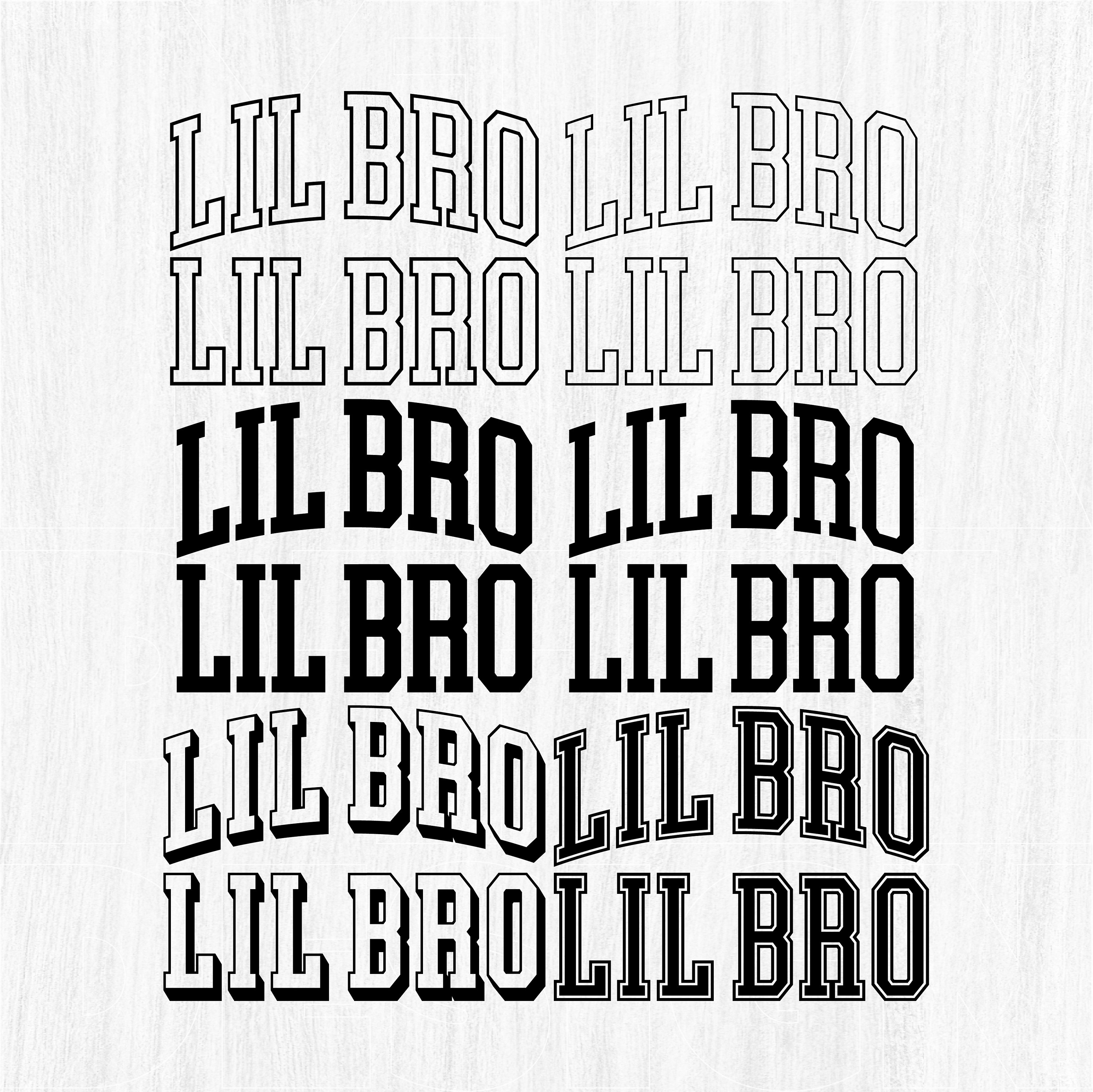 LIL BRO Png, Lil Bro Varsity Png Bundle, Lil Bro Arched Outline, Lil ...