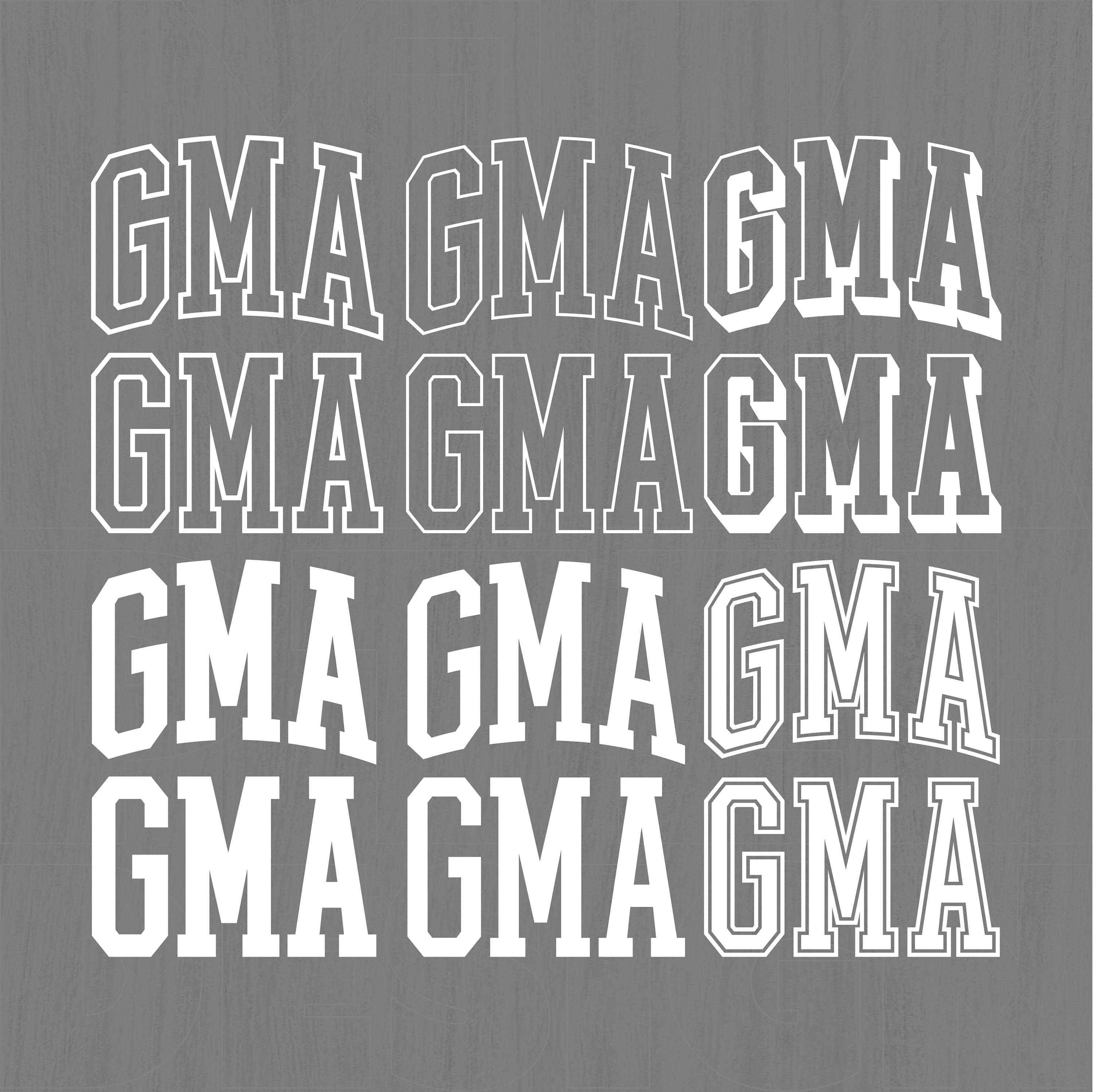 GMA Png, GMA Varsity Png Bundle, Gma Arched Outline, Gma Varsity Arched ...