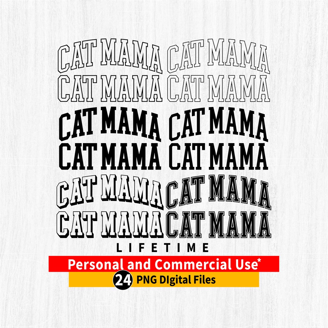 CAT MAMA Png, Cat Mama Varsity Png Bundle, Cat Mama Arched Png, Cat ...