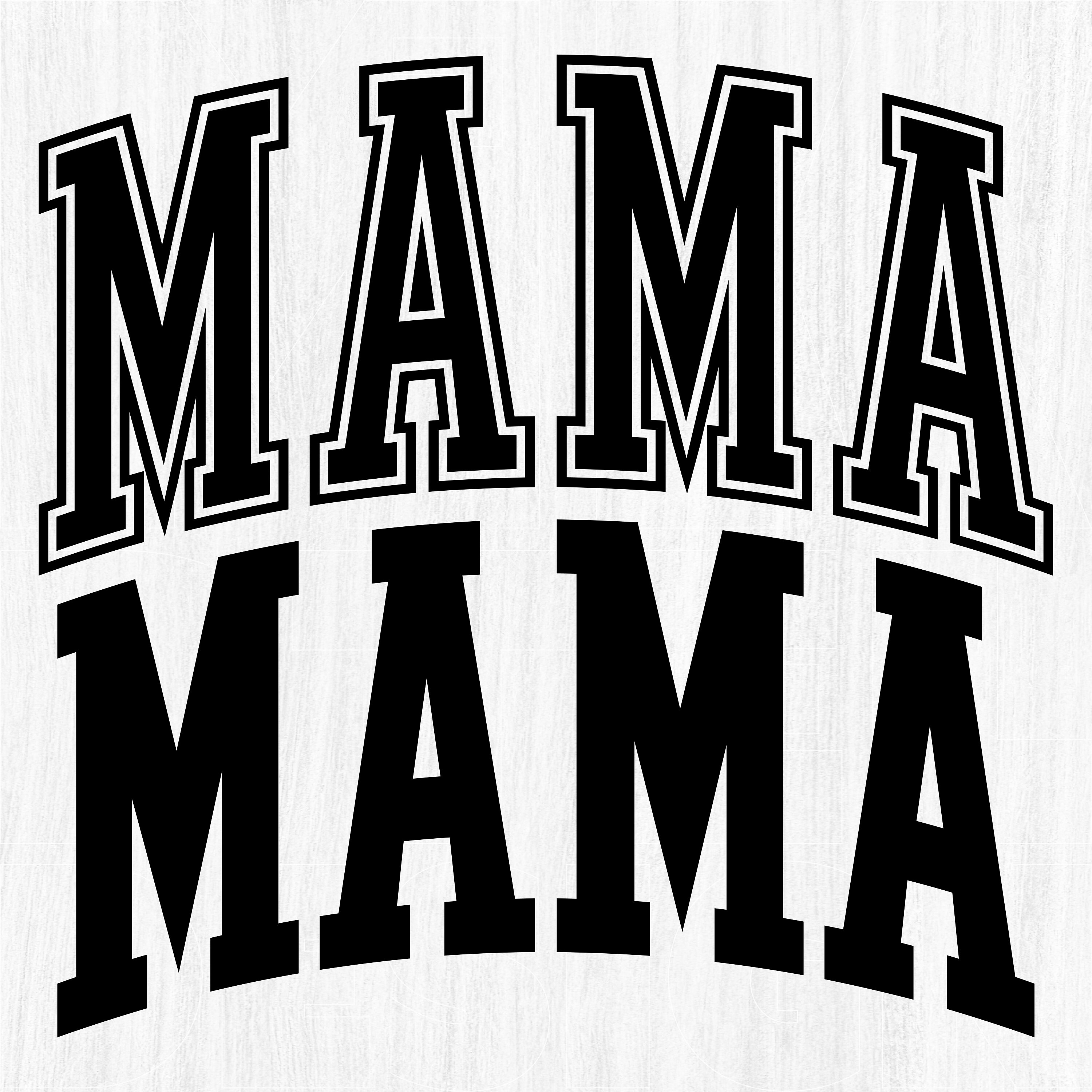 Mama Varsity Font PNG Bundle, Arched Outline (digital Download) - Etsy