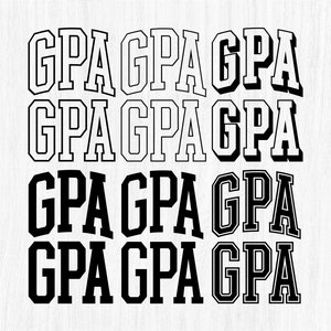 GPA Png, GPA Varsity Png Bundle, Gpa Arched Outline, Gpa Varsity Arched ...