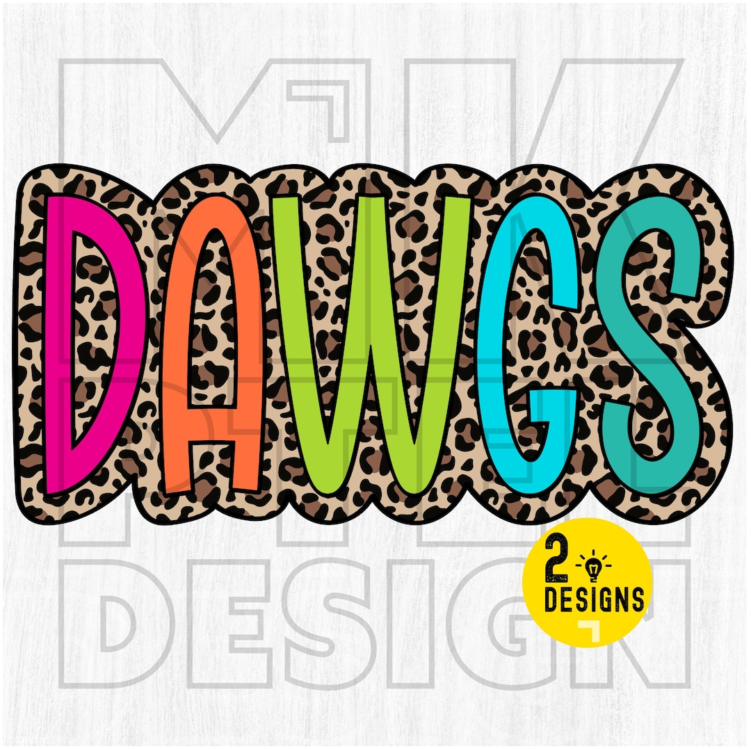 Colorful Dawgs Leopard Print PNG, School Spirit (digital File) - Etsy