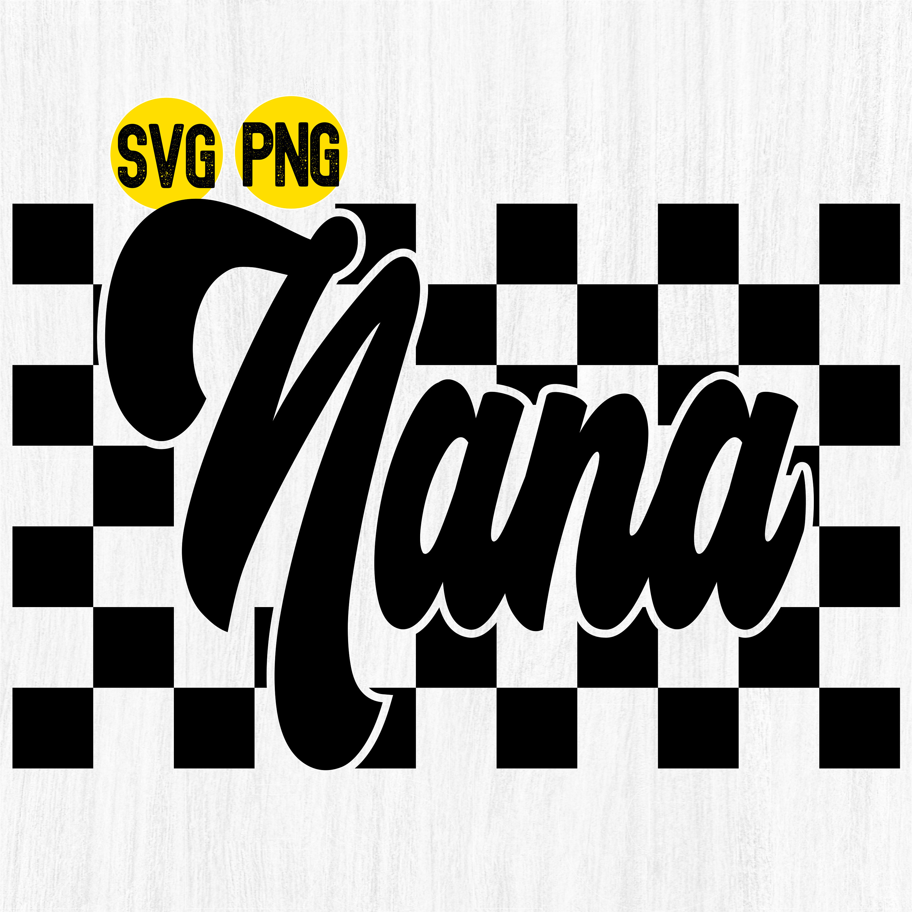 Checked Nana SVG, Retro Nana Svg Png, Rock Nana Svg, Nana Png ...
