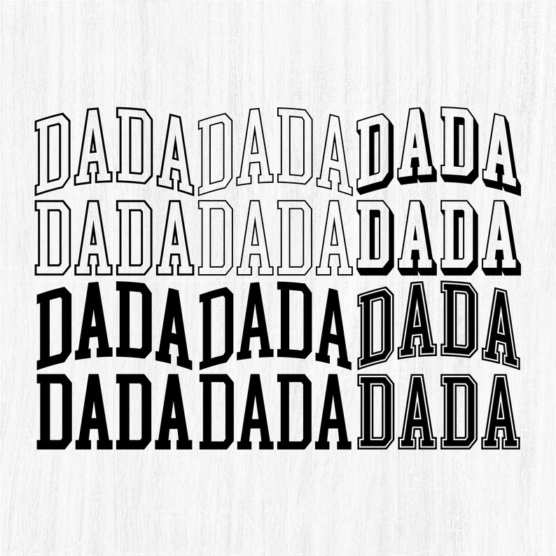 DADA Varsity Arched Outline PNG Bundle (digital Download) - Etsy