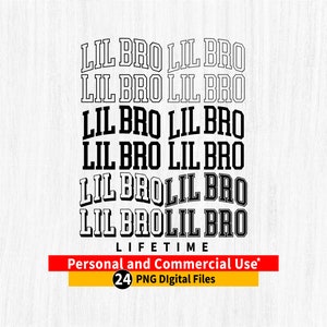 LIL BRO Png, Lil Bro Varsity Png Bundle, Lil Bro Arched Outline, Lil ...