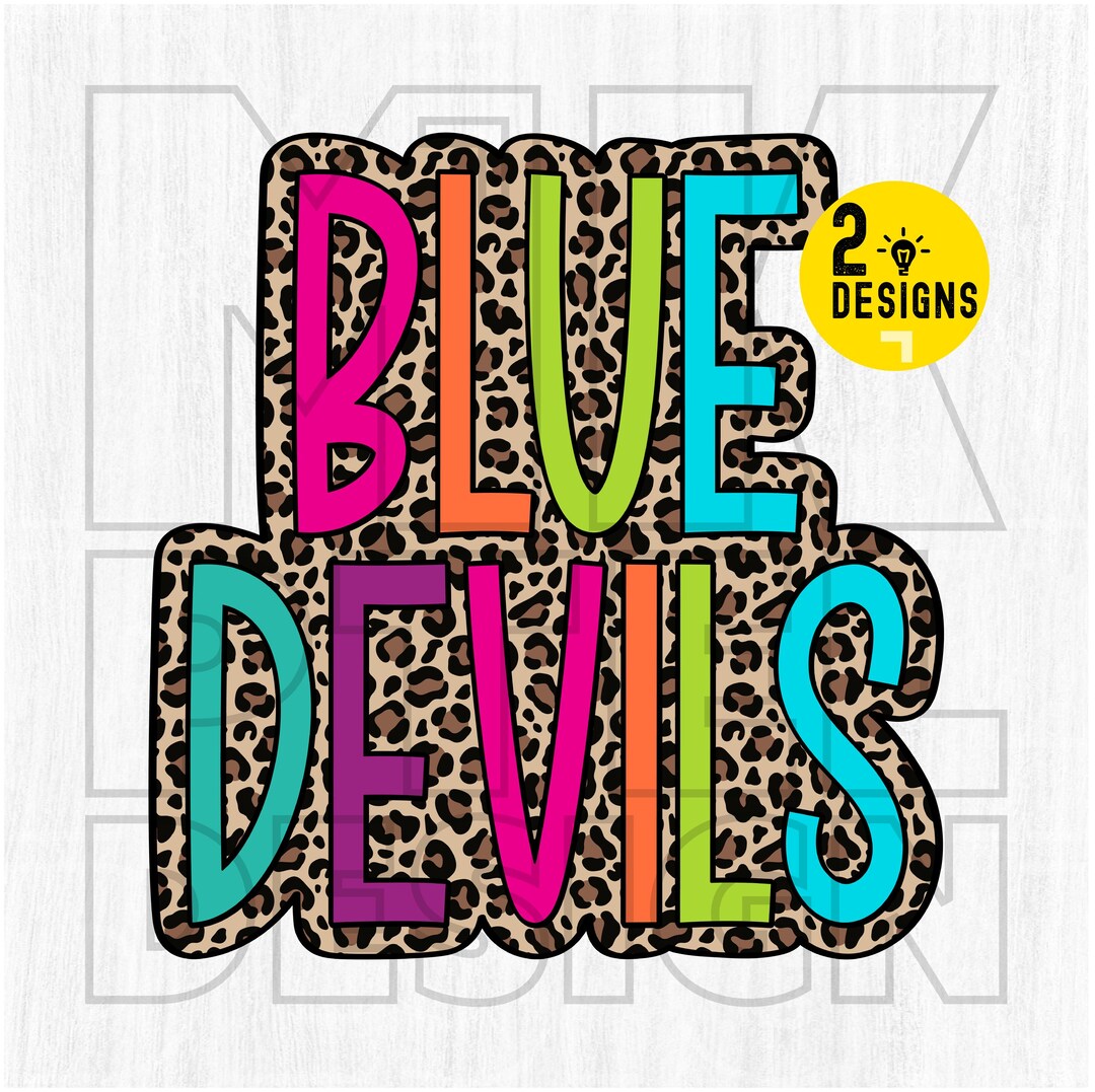 Blue Devils PNG, Colorful, Leopard Print, Cheetah, Animal, Mascot ...