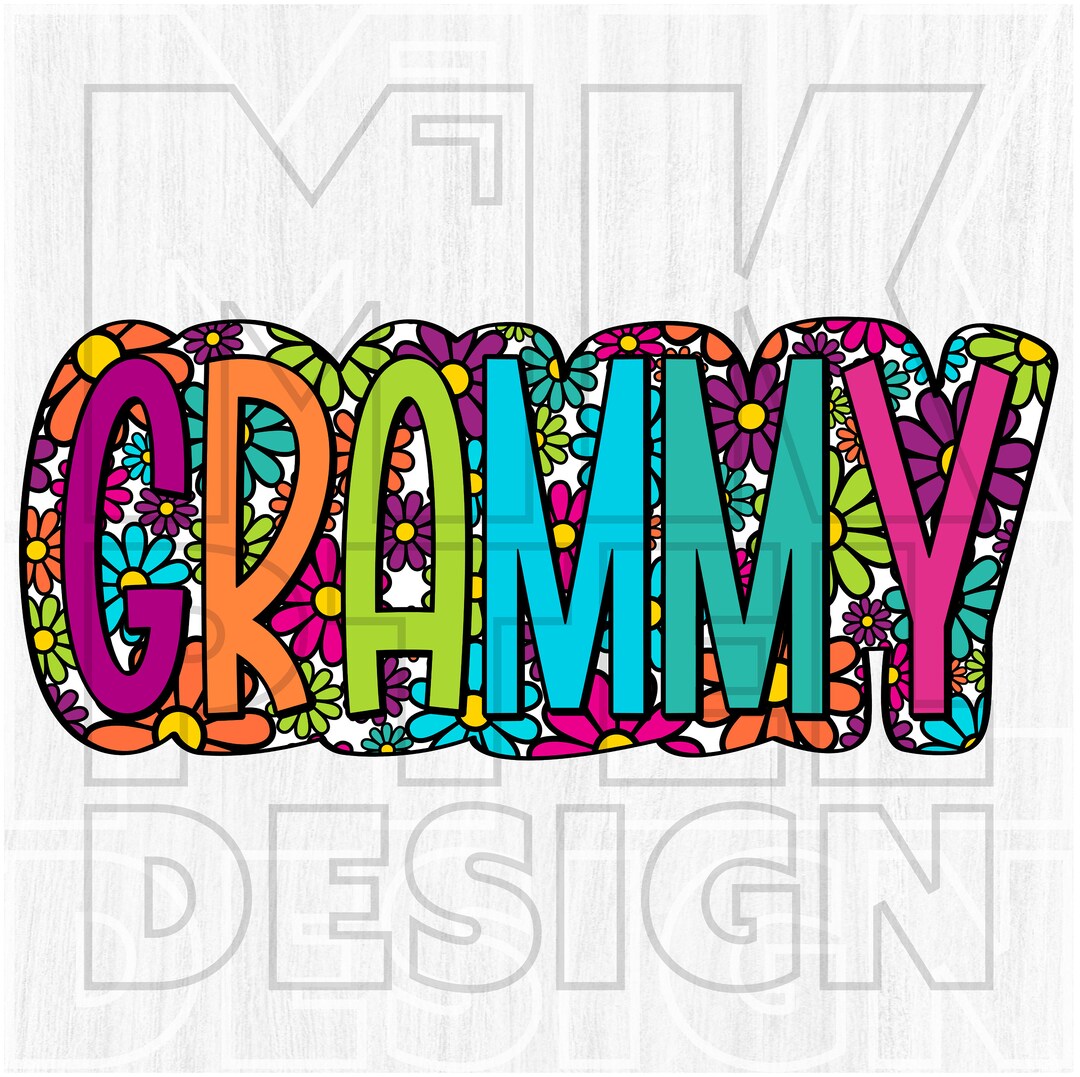 Grammy Floral PNG, Retro Daisy Clipart, Sublimation Design (digital ...