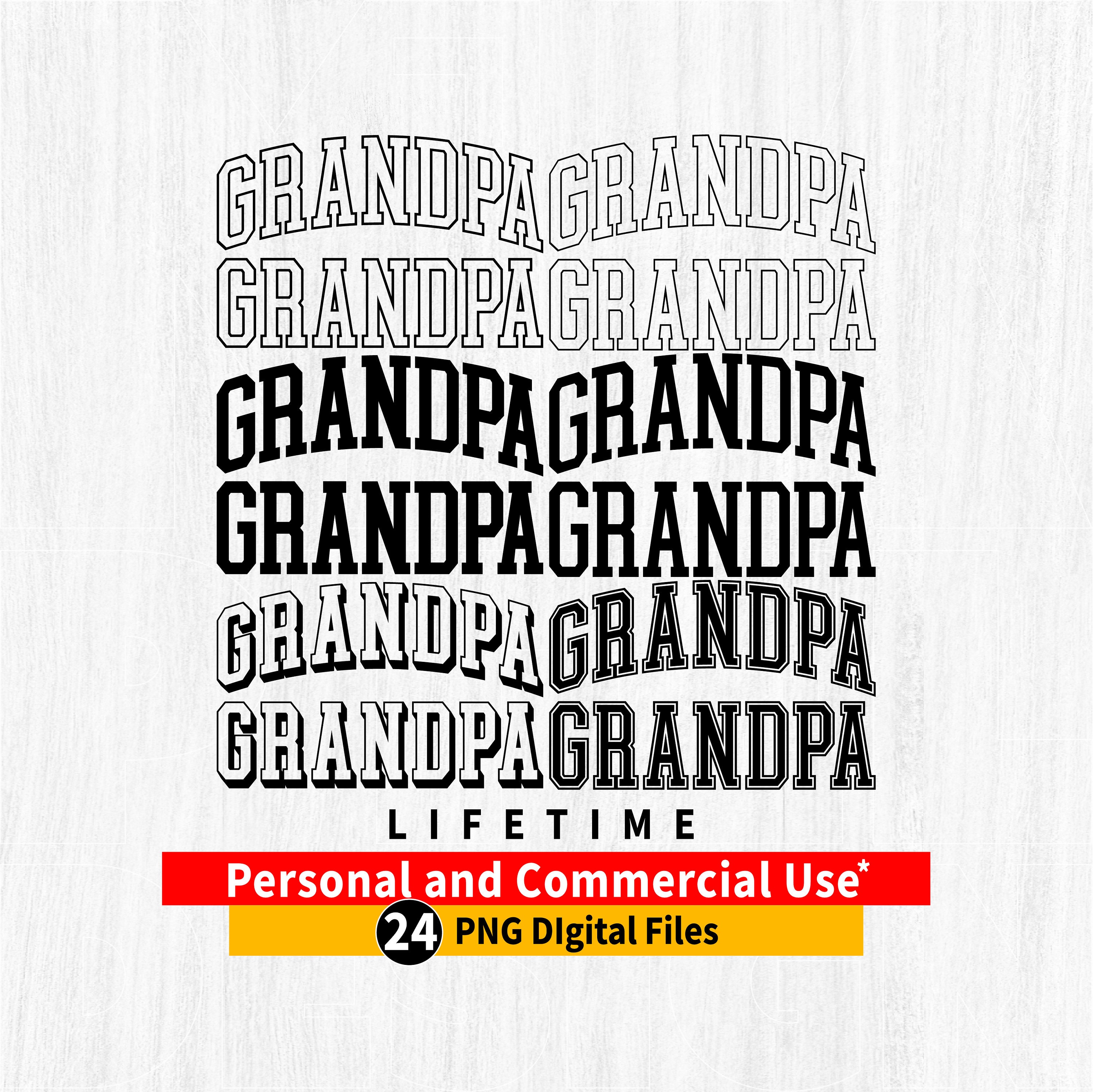 Grandpa Png, Grandpa Varsity Png Bundle, Grandpa Arched Outline ...