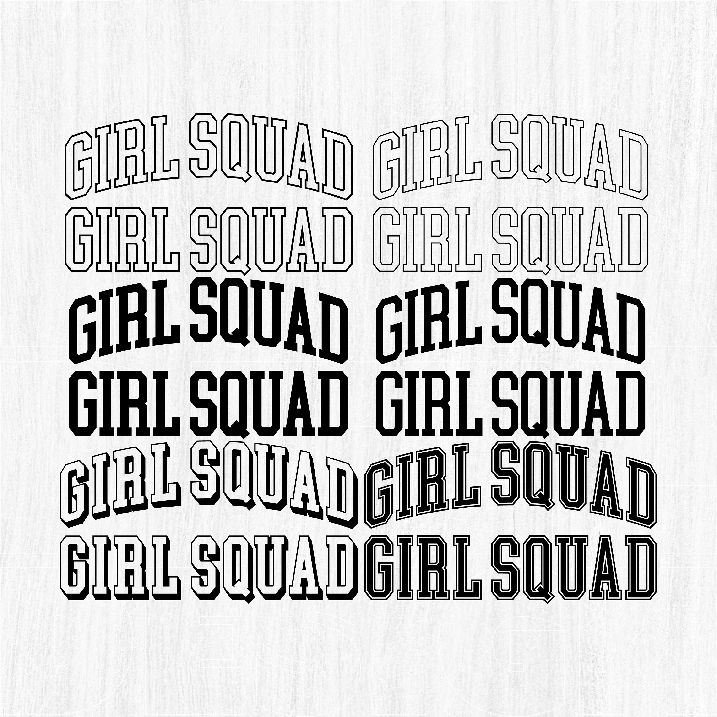 Girl Squad Png File, Girl Squad Png, Girl Squad Arched Outline, Girl ...