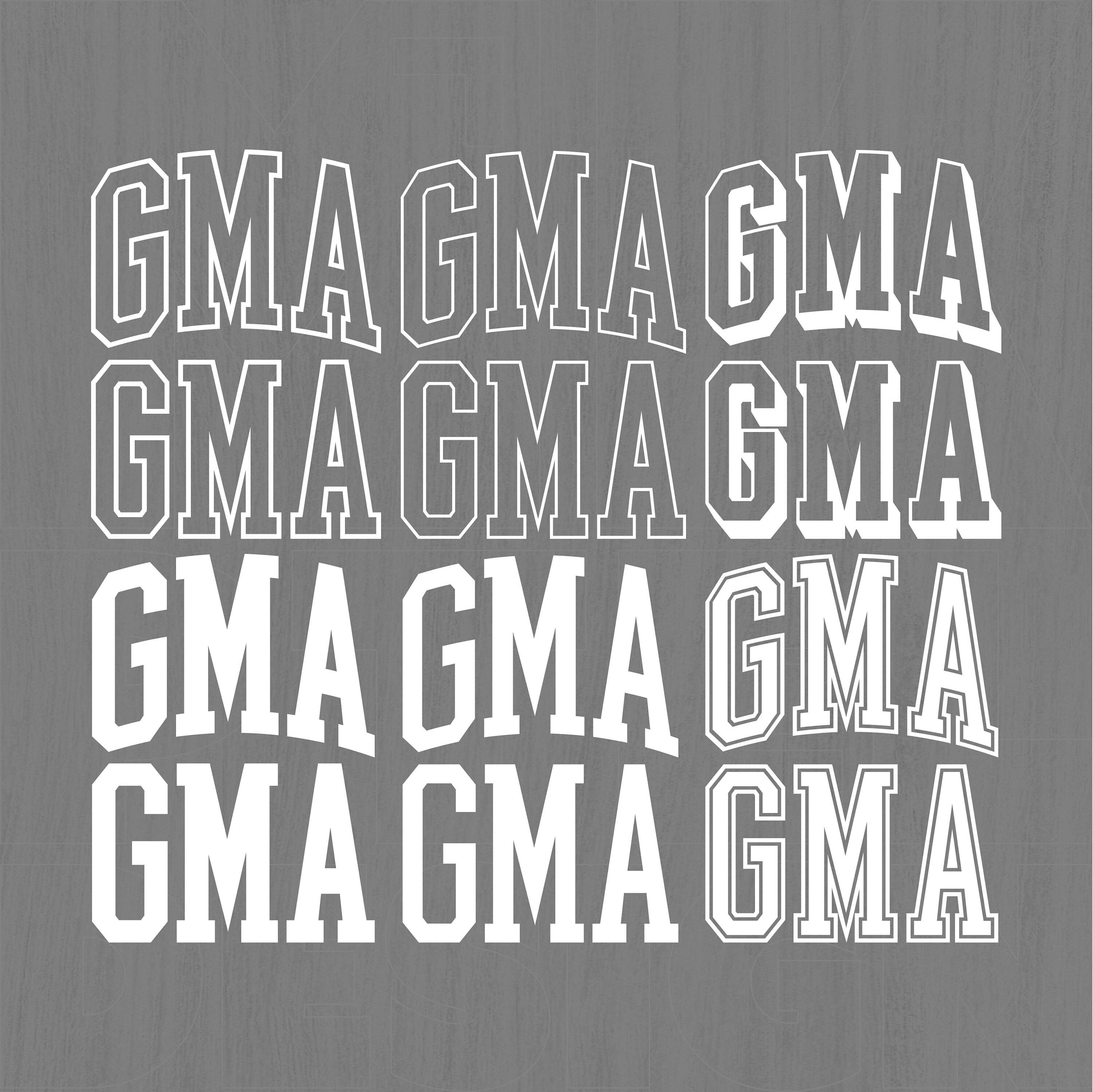 GMA Png, GMA Varsity Png Bundle, Gma Arched Outline, Gma Varsity Arched ...