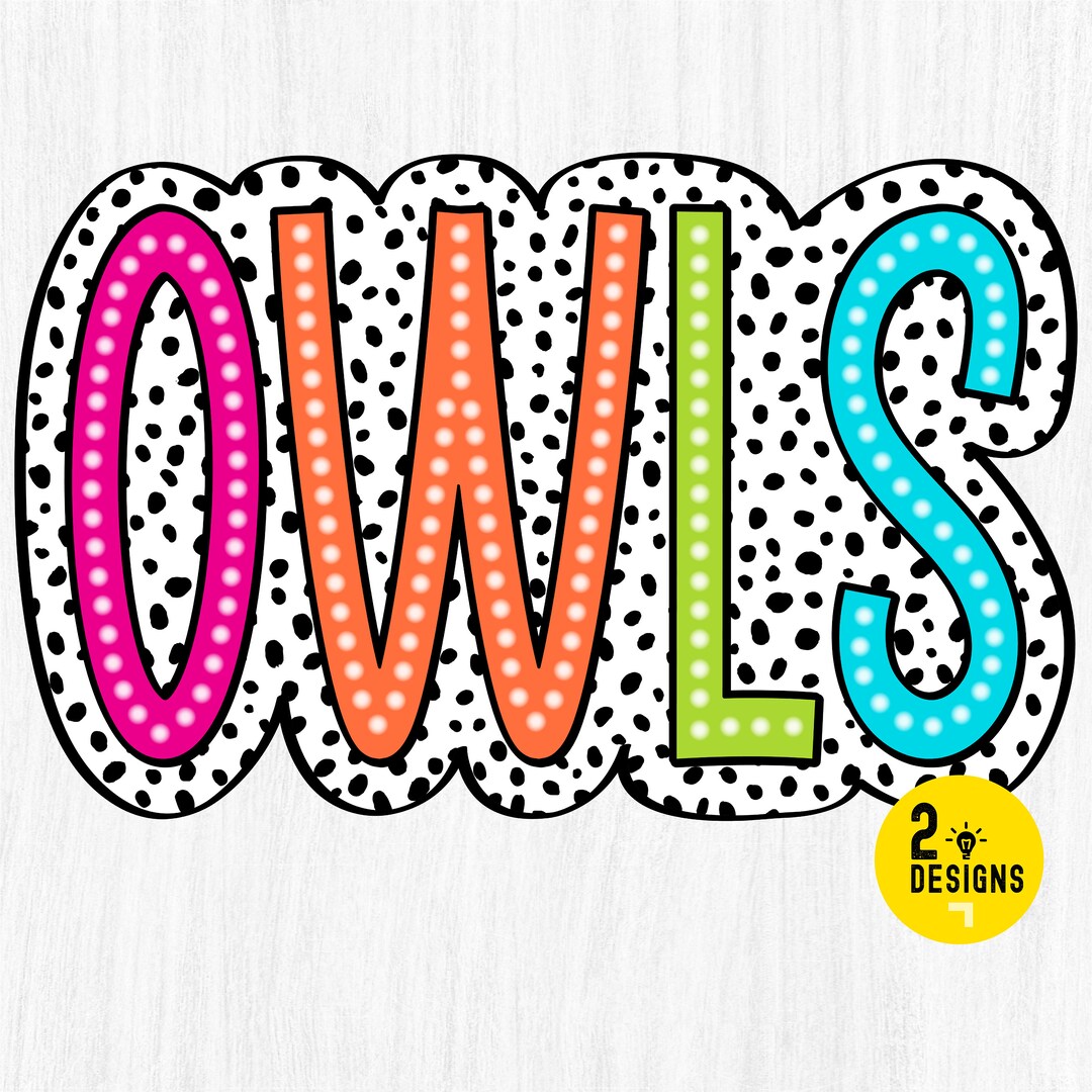 Colorful Owls Png, Dalmatian Dots, School Spirit (digital Download) - Etsy