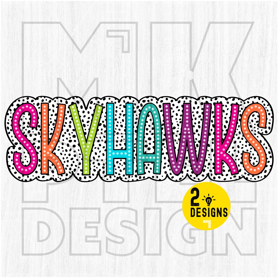 Skyhawks PNG, Dalmatian Dots, Team Spirit Design (digital File) - Etsy