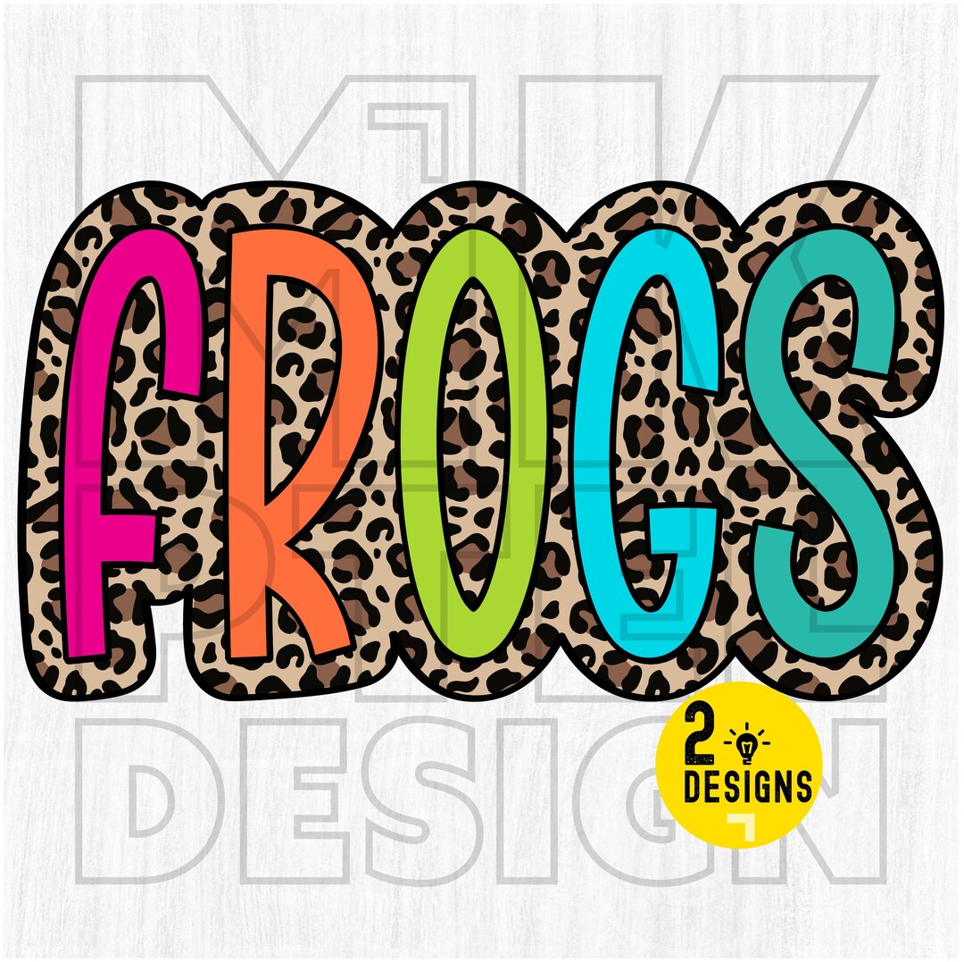 FROGS Png, Colorful, Leopard Print, Cheetah, Animal, Mascot, School ...