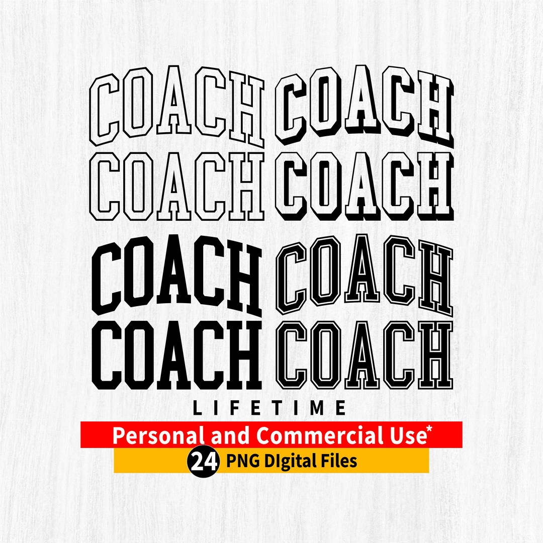 Coach Varsity Png Bundle, COACH Varsity Letters Png, Coach Varsity ...