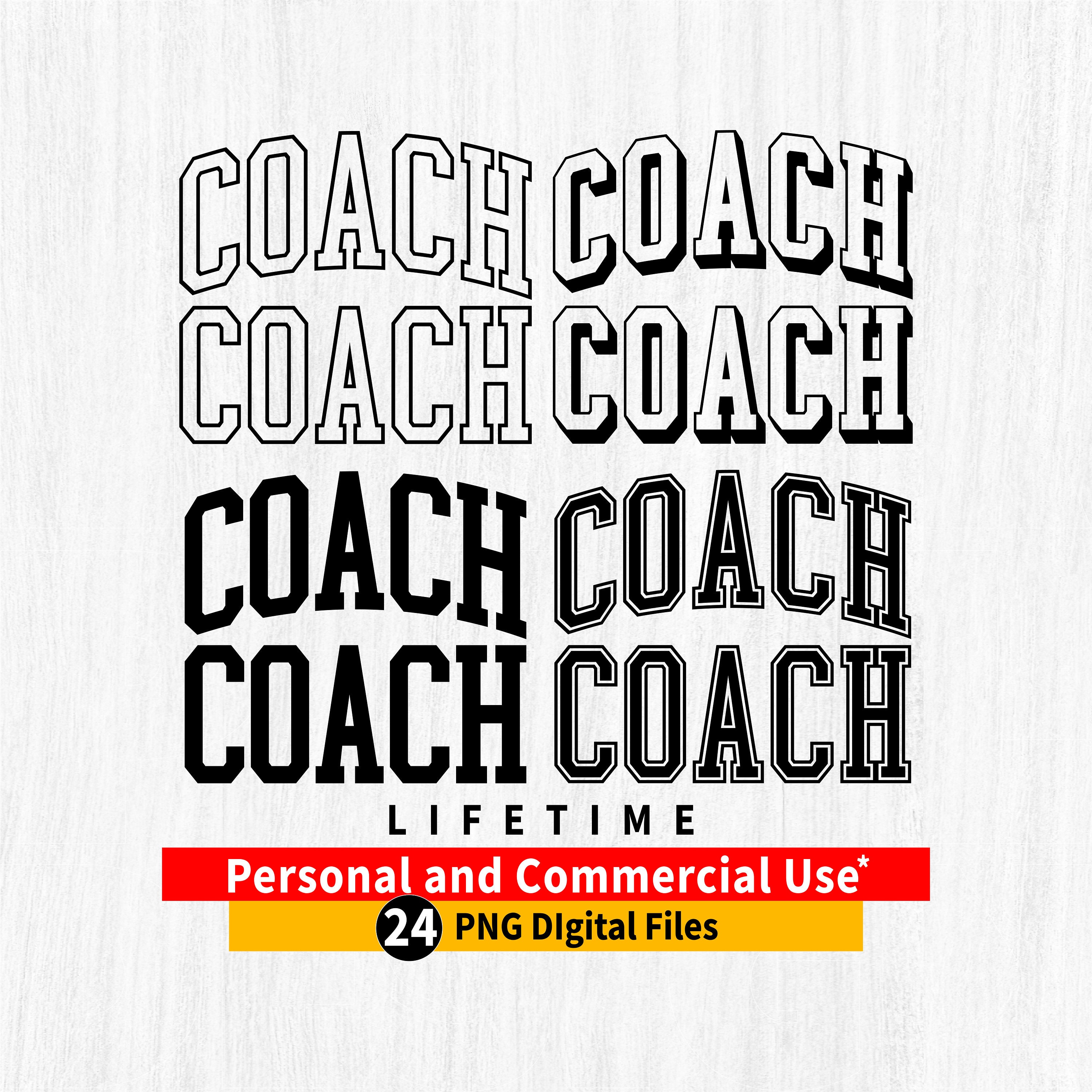 Coach Varsity Letters PNG Bundle, Arched Font (digital Download) - Etsy