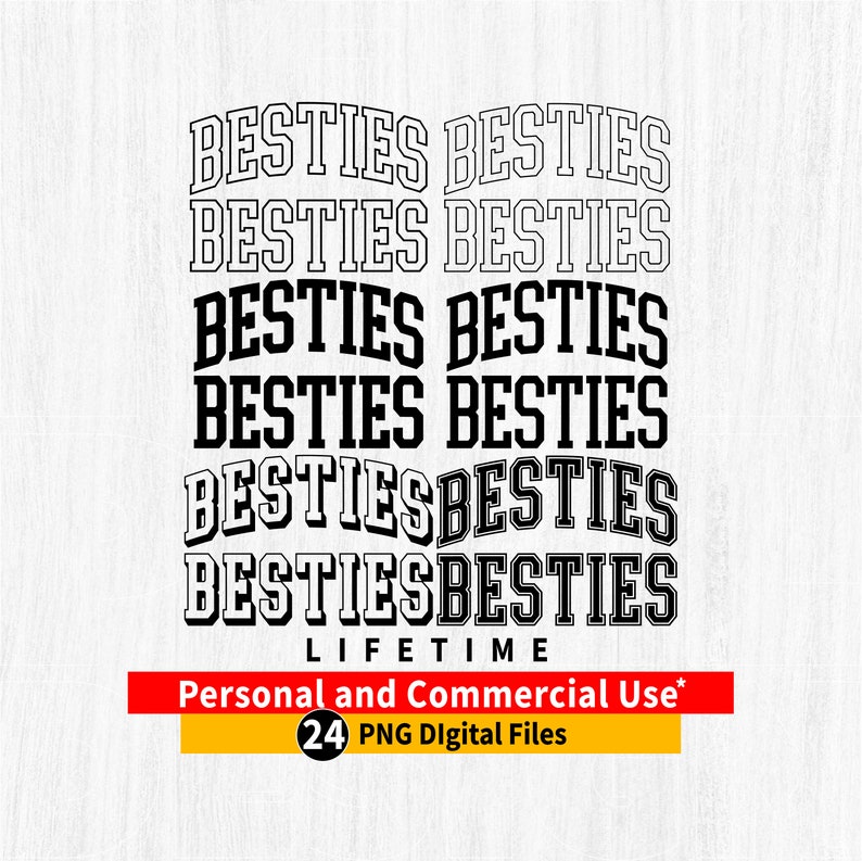 Besties Varsity Png Bundle, Friendship Design (digital Download) - Etsy