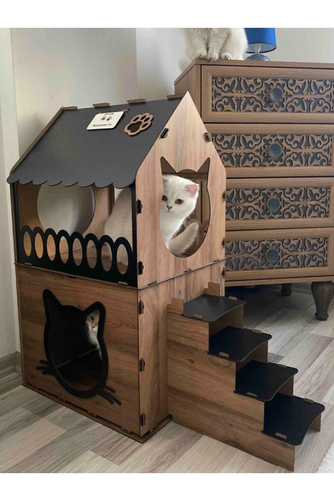 Extra Large Cat House,fancy Cat House,cat House for Large Cat,wooden ...