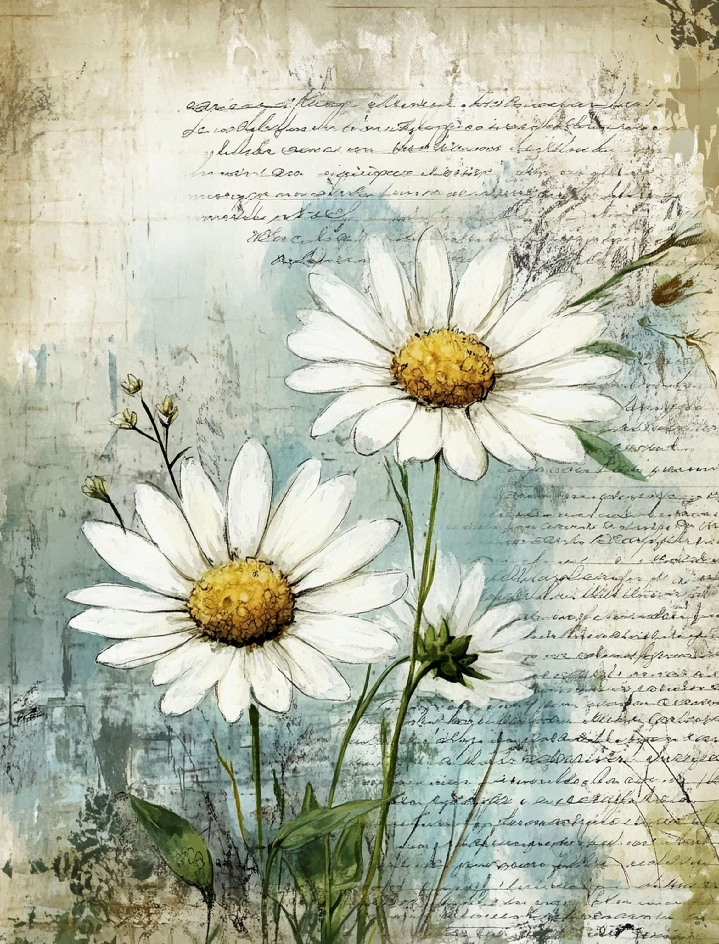 Daisy Rice Paper- 6 X Different Printed Mulberry Paper Images 30gsm - Etsy