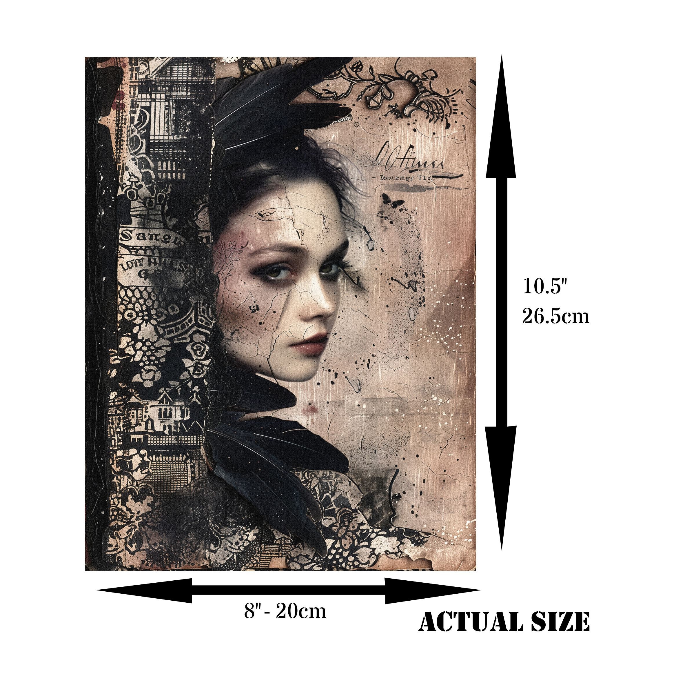 Dark Gothic Decoupage Rice Paper, 8 X 10.5 Inch for Scrapbooking Cards ...