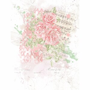 Distressed Floral Overlay Rice Paper 6 X Printed Mulberry Paper Images ...
