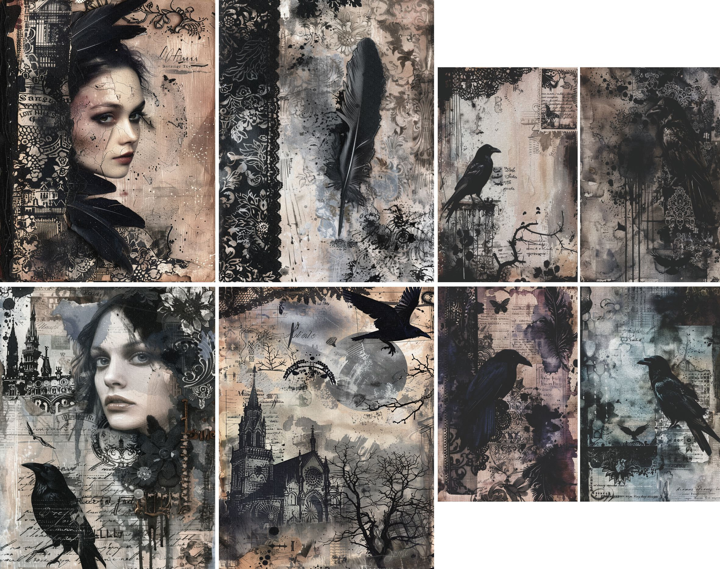 Dark Gothic Decoupage Rice Paper, 8 X 10.5 Inch - for Scrapbooking ...