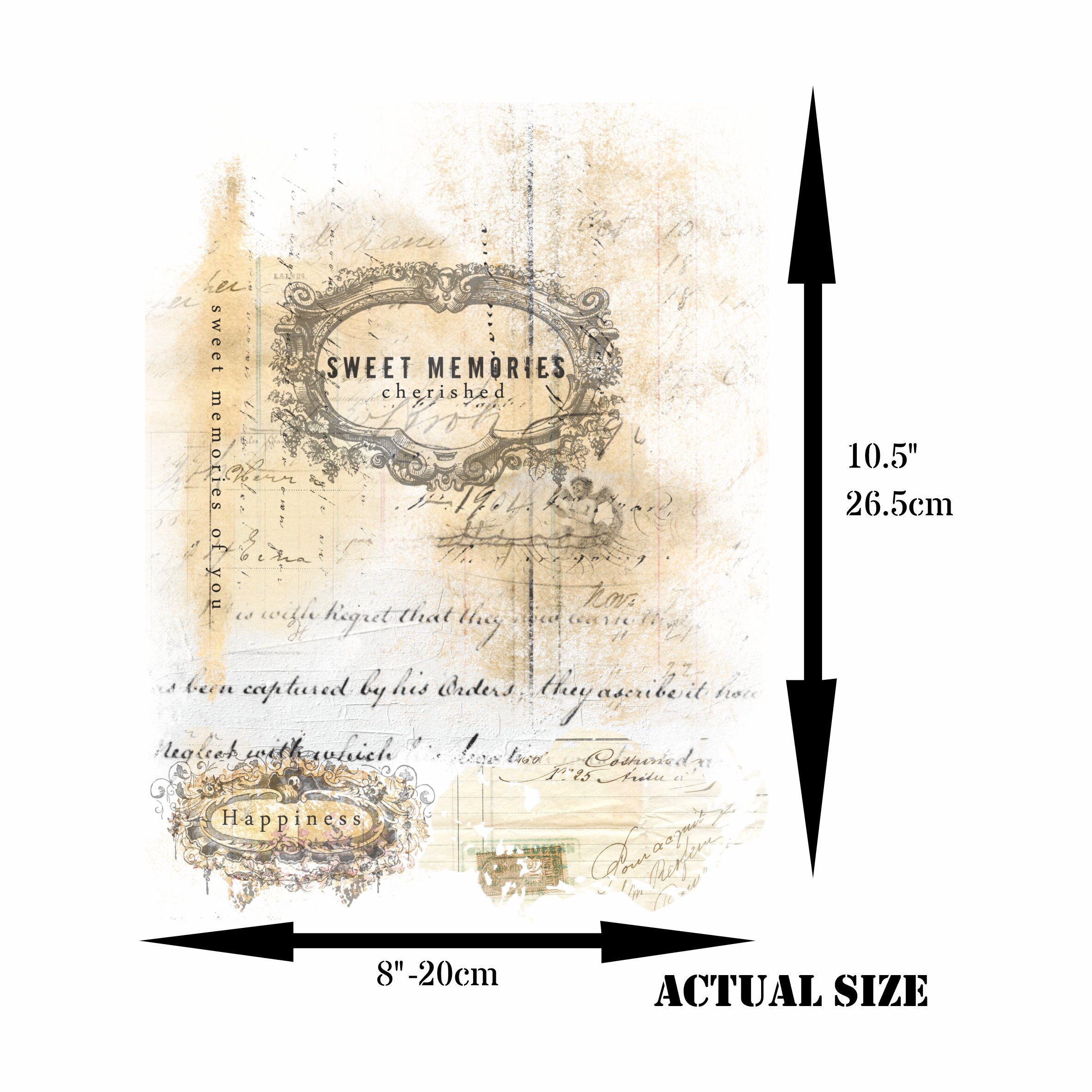 Script Pieces Overlay Rice Paper 6 X Printed Mulberry Paper Images ...