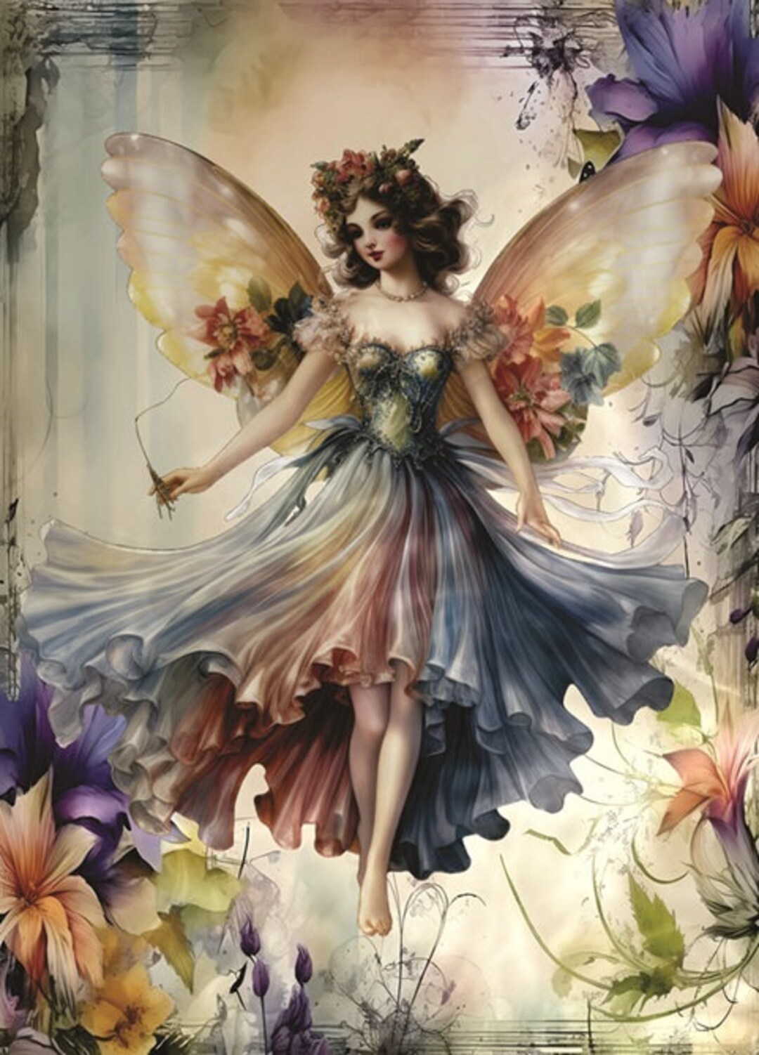 Vintage Fairy Rice Paper Unique Printed Mulberry Paper Art Image 36gsm ...